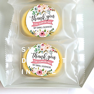 500 Thank You for Supporting My Business Label, Thank You for Your Business Stickers, 1.4inch Thank You for Your Order Stickers for Bakeries, Handmade Goods & Small Business Owners.