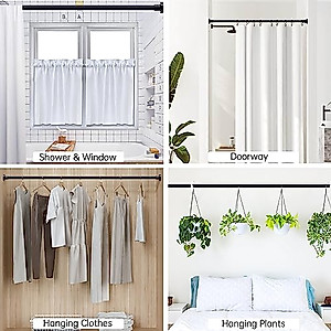 BRIOFOX Shower Curtain Rod Adjustable 75-89 Inch, Spring Tension Shower Rod No Drilling Non Slip, Matte Black