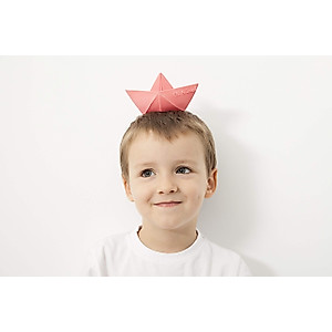 Oli & Carol Origami Bath Toy Boat - Natural Hevea Rubber | Toy Boats for Water Play | Bath Tub Toys for Kids | Baby Toys | Mold Free Bath Toys | Non Toxic Bath Toys | Hevea Teether (Pink)
