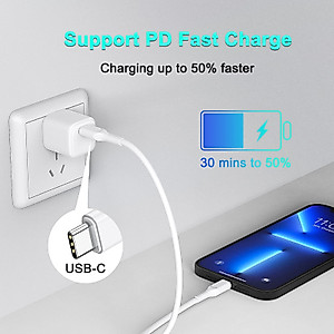 1ft USB C to Lightning Cable, 2Pack iPhone Fast Charger Cable USB-C Power Delivery Charging Cord for Apple iPhone 12 11 Pro Max Xs Xr X 5 6 7 8 Plus SE, iPad Air/Mini