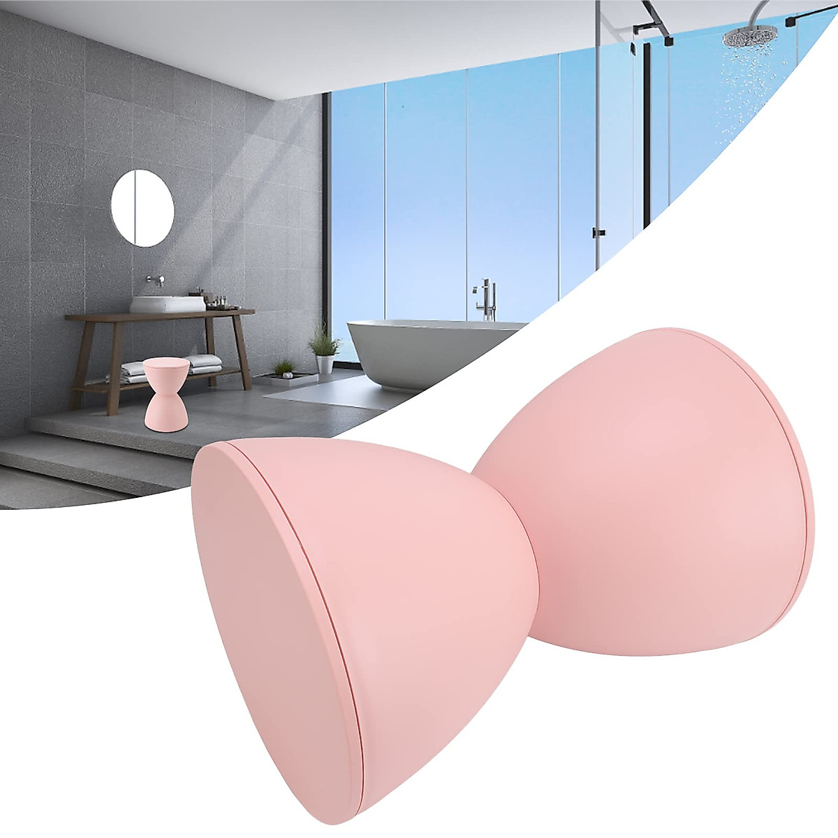 Hourglass Shaped Stool Plastic Modern Simple Nordic Household Round Stool for Bathroom Fitting Room,White()