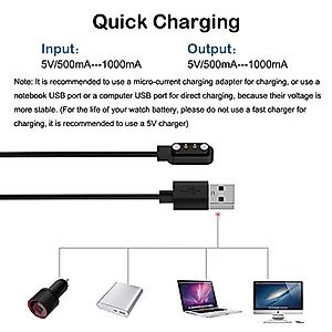 AGGDSH Compatible Smartwatch SW023 ID205L SW021 ID205U ID205S SW025 Smartwatch Charging Stand Cable Charger (2 Pack)