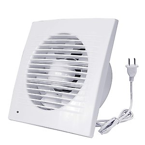 HUGOOME Exhaust Fan, 12W Ventilation Extractor with Anti-backflow Check Valve Ultra Thin, Window and Wall Mount Vent Fans for Kitchen Bathroom Greenhouse Garage (4 inch / 110V) Thin fan