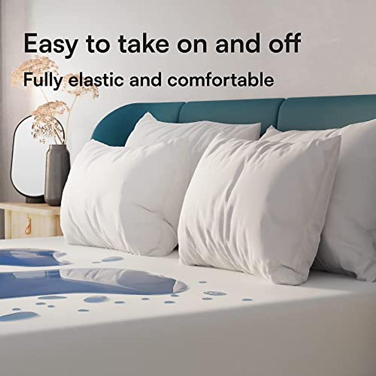 Niagara Waterproof Mattress Protector King Bed Size Jersey Knit Deep Pocket 78x80 Noiseless 8-20Inches Smooth Knit Jersey Mattress Pad Cover Fully Fitted