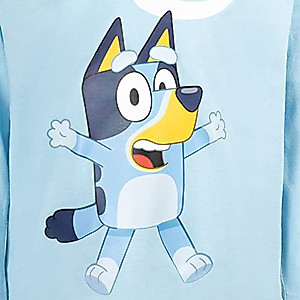 Bluey Bingo Little Boys Girls 3 Pack Long Sleeve Graphic T-Shirt Orange/Blue/Gray 7-8