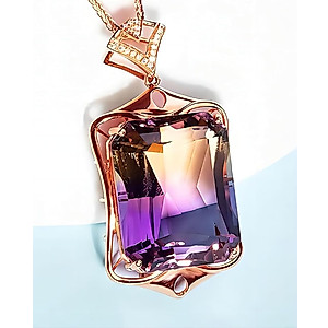 Natural Multi Color Tourmaline Gemstone Fashion Necklace Pendant For Women, Sterling Silver, 18K Plated, 18’’ Chain, Beautiful Gift For Mom, Wife, Girlfriend, Daughter, Sister