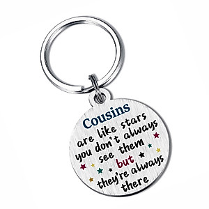 Best Cousin Gifts for Women, Thank You Cousin Keychain, Appreciation Cousin Gifts, Cousin Birthday Christmas Keychain Gifts
