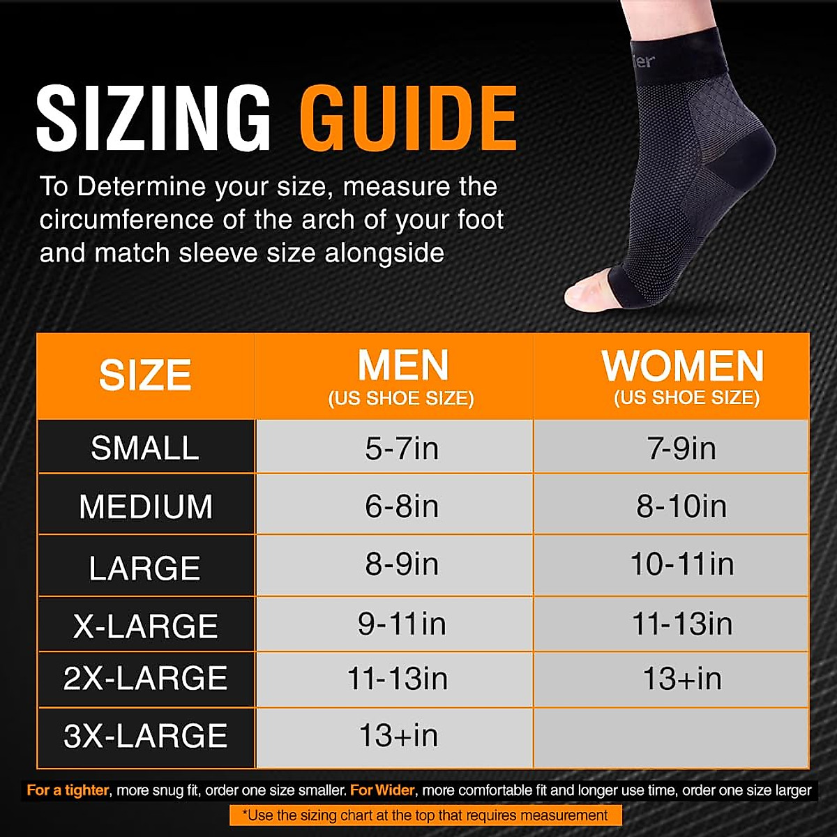 Doc Miller Foot Compression Sleeves for Plantar Fasciitis, Achilles Tendonitis, Heel & Arch Pain Relief, Best Nano Socks for Neuropathy Relief, for Men & Women, Stabilizing Toeless Design (Black, X-Large)