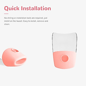SAFELON 2Pcs Faucet Extender for Babies & Toddlers Double Hole Design Fits Most Faucets (Pink)