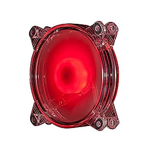 OCUhome 120mm RGB LED Fan, Noiseless Heat Sink Powerful Cool LED Light Computer Case Fast Cooling Fan for Desktop Red