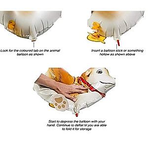 Borang Pack of 6 Walking Animal Balloons Farm Animal Balloon Birthday Party BBQ Party Décor(Pony,Duck,Rooster,Cow,Pig,Sheep)