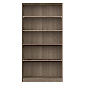 Bush Furniture Universal Tall 5 Shelf Bookcase in Natural Cherry