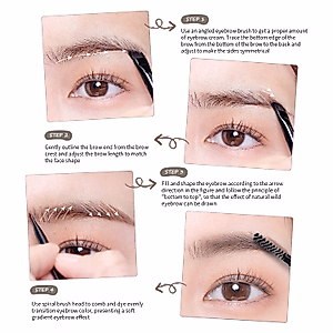 PasaRose Eyebrow Pomade, Waterproof Eyebrow Cream, Makeup Brow, Fills and Shapes Brows, Long-lasting, Coffee Gray and Natural Brown