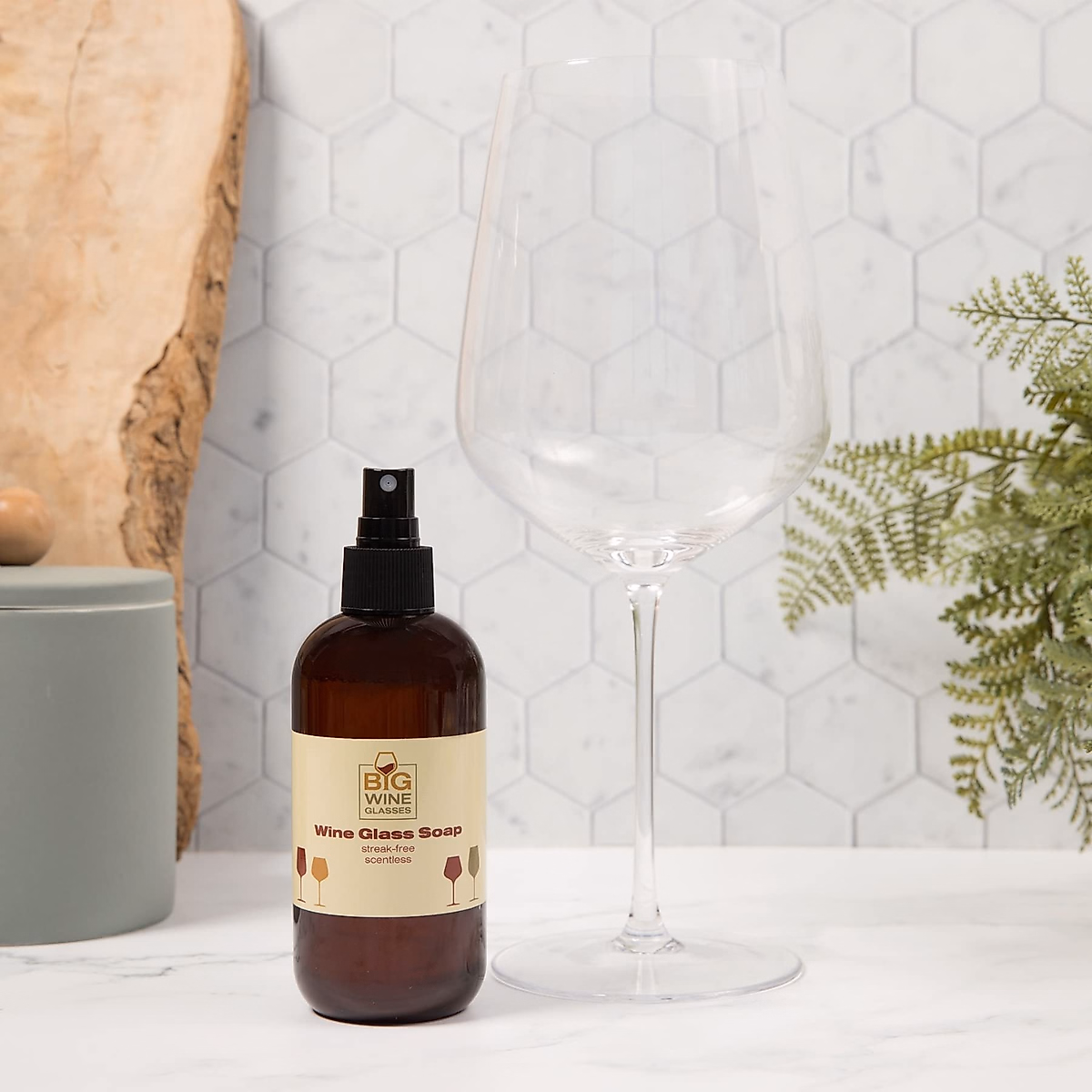 Wine Glass Cleaner Spray | Organic Cleaning & Polishing Liquid Soap | Streak Free and Spot Free Shine | Natural Formula (8 oz, Pack of 2)