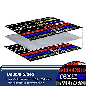 XIFAN Double Sided Flag No One Fights Alone Flag 3 Ply US American Flag First Responders Multi Thin Line Brass Grommets Outdoor Banner Decoration 3 X 5 FT