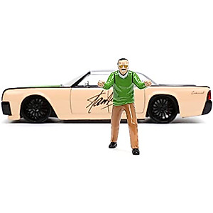 Jada Toys Stan Lee 1:24 1963 Lincoln Continental Die-cast Car & Figure, Toys for Kids and Adults Yellow