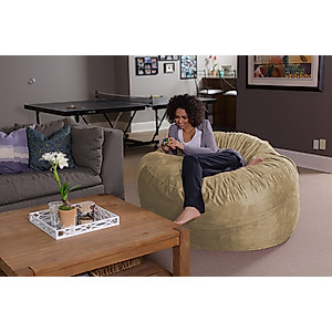 Sofa Sack Bean Bag Chair - Plush, Ultra Soft - Memory Foam Bean Bag Chair with Microsuede Cover - Stuffed Foam Filled Furniture and Accessories for Dorm Room 5 Feet - Camel