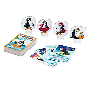 Jumping High Fives Baby Penguin Racing Board Game - Snowy Penguin Race Game for 2-4 Kids Ages 4 and Up, Children Learn New Skills While Sliding Down The Iceberg to Reach The Polar Party