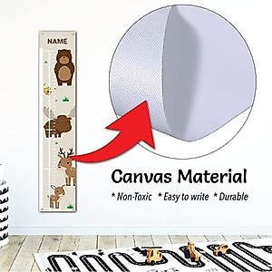 Personalized Kids Canvas Growth Chart, Height Chart, Growth Chart Banner, Forest Animals