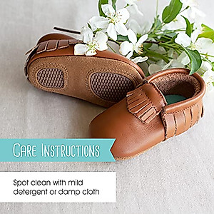 Zutano Unisex Baby Leather Moccasins, Slip Resistant, Soft-Sole Stay On Baby Shoes, Black, 18M