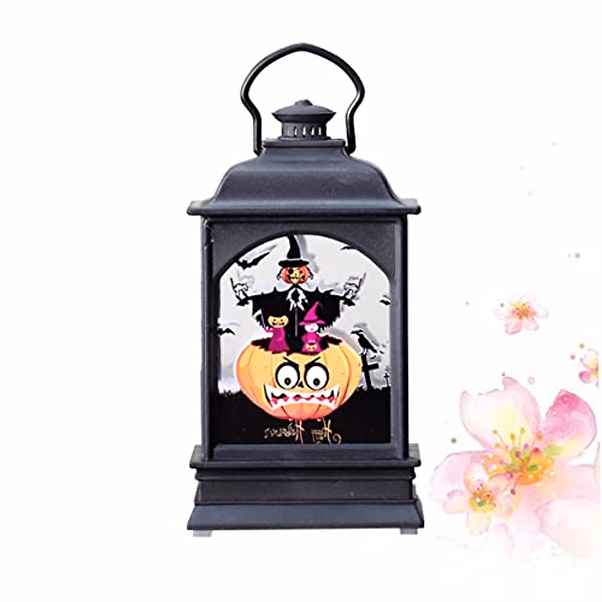 Mini Candle Battery Lantern Outdoor Lantern Ghost Festival Party Decoration LED Lights for Halloween Fall Snow Globe Festival Party Ornament Pattern Light Flame Lamp Candle Light