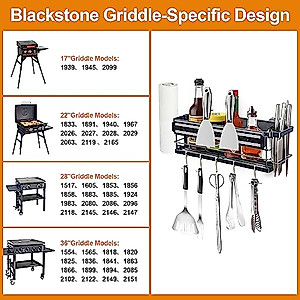 KOCZIL Griddle Caddy for Blackstone 28"/36", Blackstone Caddy Space Saving BBQ Accessories Organize, Grill Caddy for Outdoor Grill, Includes Magnetic Grill Tool Holder, Knife Holder,Paper Towel Holder