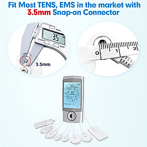 LiteTour 20 Pieces TENS Unit Replacement Pads - Universal 3.5mm Snap-on TENS Electrode Pads High Conductivity, Reusable Electrodes Pads for TENS Massager and Muscle Stimulation