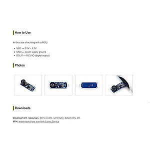 waveshare Laser Sensor Detector Module Receiver Transmitter Compatible Arduino AVR PIC STM32 Application for Obstacle Detection Pipeline Counter Smart Robot Obstacle-Avoiding Car
