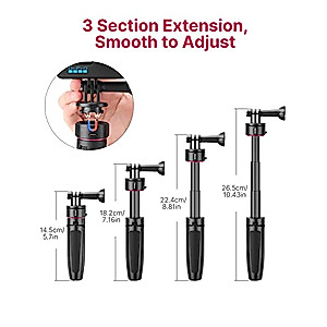 Mini Tripod Mounting Accessories for Gopro - ULANZI Go Quick II Small Tripod Quick Release Compact Vlog Handle Selfie Grip Compatible with Gopro Hero 5/6/7/8/9/10/11 Black/DJI Action/Insta 360/Askaso