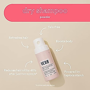 VERB Dry Shampoo Powder – Vegan translucent Powder Refreshes Hair, Removes Excess Oil and Adds Volume - Paraben Free, Gluten Free, With No Harmful Sulfates, 2 oz