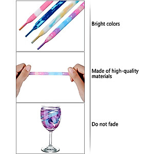 WHQXFDZ 9 Pairs Tie Dye Shoelaces Gradient Colors Shoe Laces in for Tie Dye Sports Shoes Boots Sneakers Skates(46inch)