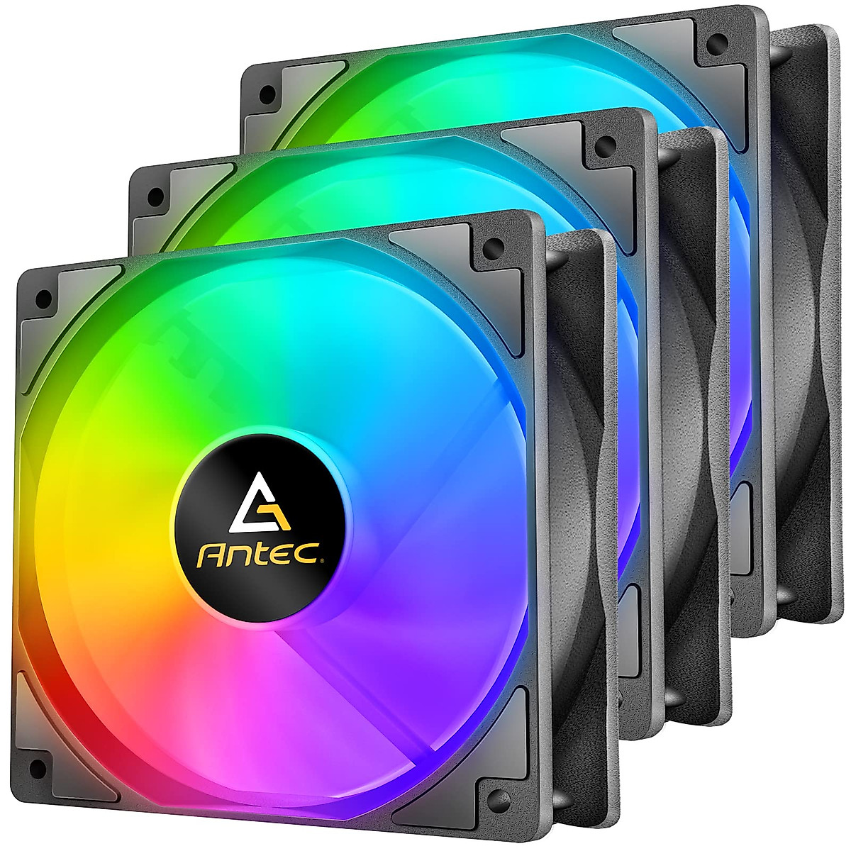 Antec RGB Fans, PWM 120mm Case Fan, PC Fan, 60.4CFM Extreme Airflow, 4 Pin RGB Connector, P12 Series 3 Packs