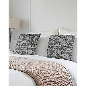 HELLOWINK Decorative Throw Pillow Covers 20x20 Set of 2 Cool Camo Linen Indoor Outdoor Pillow Covers for Couch Sofa Gray White Soft Double-Sided Cushion Covers Cases for Home Decor