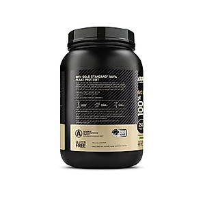 Optimum Nutrition Gold Standard 100% Plant Based Protein Powder, Gluten Free, Vegan Protein for Muscle Support and Recovery with Amino Acids - Creamy Vanilla, 20 Servings