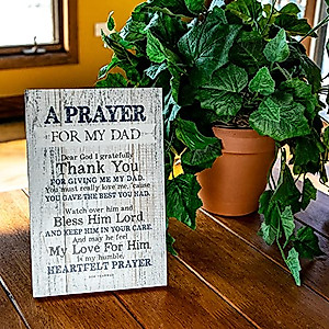 DEXSA Prayer for My Dad Wood Frame Wall Plaque for Father’s Day, Birthday Gift for Dad | Made in USA | Bonus Dad Gift, Father-in-Law Picture Frame | Best Dad Plaque from Son or Daughter | 6x9 inches