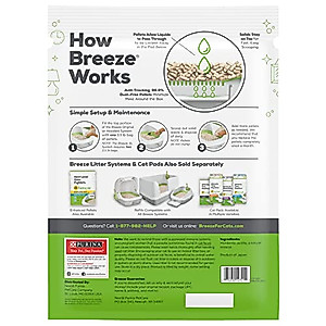 Purina Tidy Cats Breeze Litter Pellets Refill Pouch, Made for Multiple Cats, Anti-Tracking Pellets for Breeze Litter System, 3.5 LB Refill Pouch (Pack of 4)