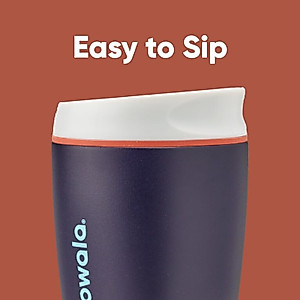 Owala SmoothSip Insulated Stainless Steel Coffee Tumbler, Reusable Iced Coffee Cup, Hot Coffee Travel Mug, Perfect for Cappuccino, BPA Free, 10 oz, Navy (Telescope Tales)