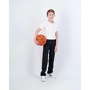 Real Essentials 3 Pack: Boys Active Tricot Sweatpants Track Pant Basketball Athletic Fashion Teen Sweat Pants Soccer Casual Girls Lounge Open Bottom Fleece Tiro Activewear Training -Set 1,S (8-10)