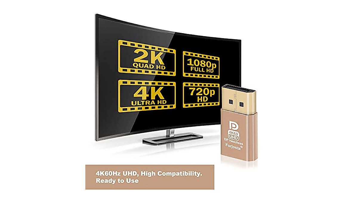 Furjosta 4K DisplayPort Emulator - Headless PC Solution