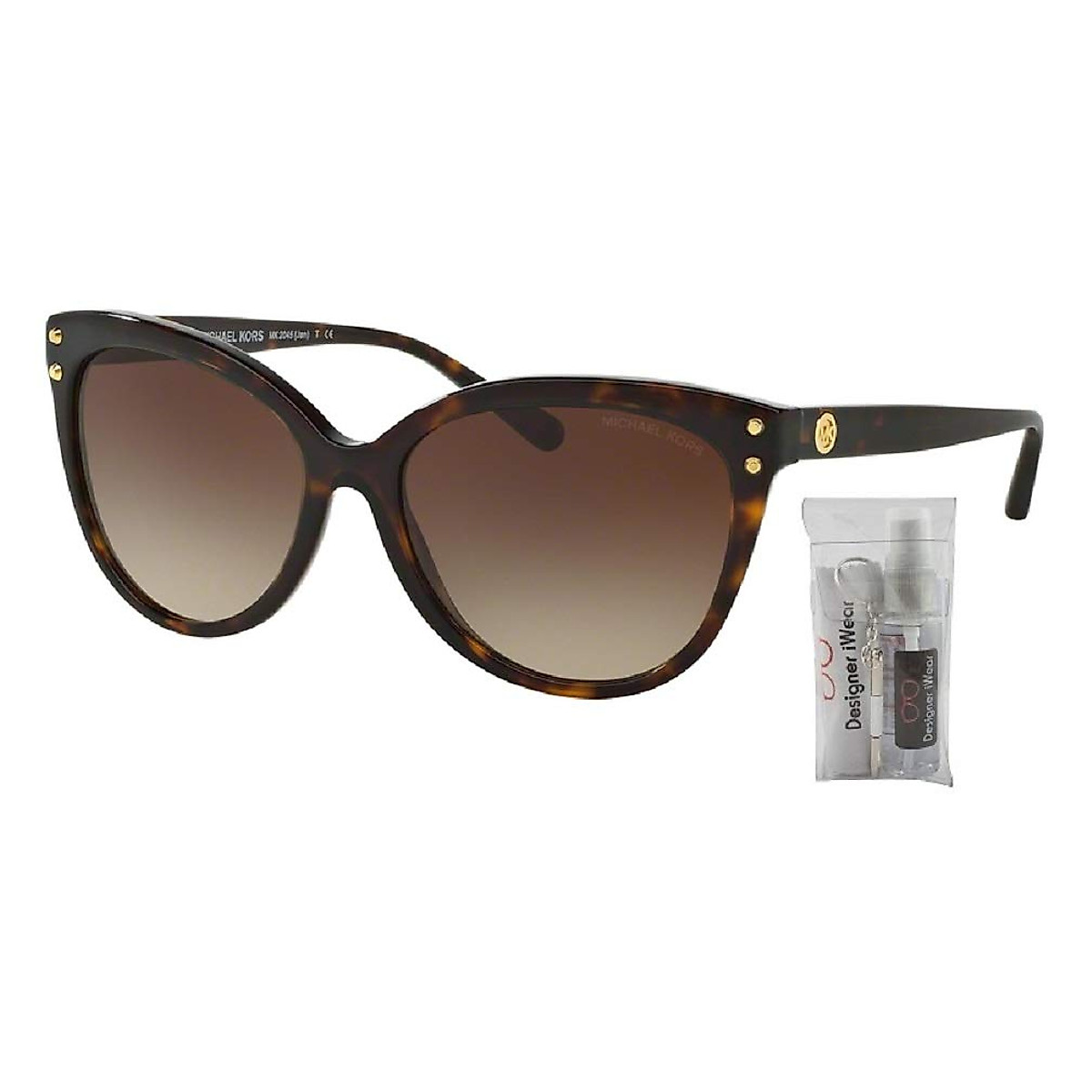 Michael Kors MK2045 JAN Cateye 300613 55M Dark Tortoise Acetate/Brown Gradient Sunglasses For Women+ BUNDLE With Designer iWear Eyewear Kit