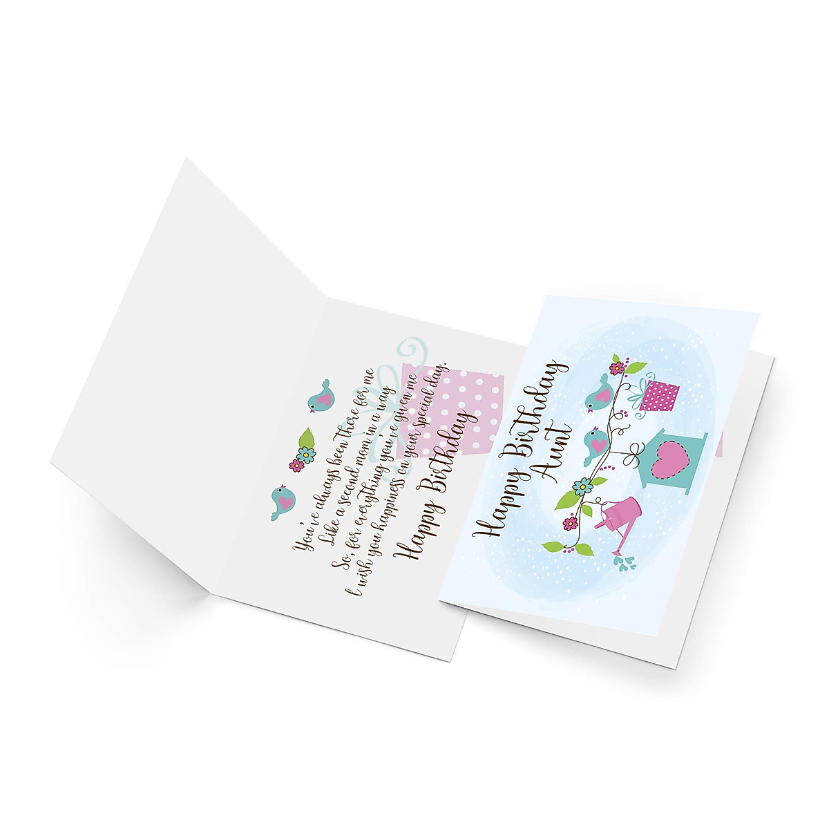Prime Greetings Birthday Card Aunt, Made in America, Eco-Friendly, Thick Card Stock with Premium Envelope 5in x 7.75in, Packaged in Protective Mailer