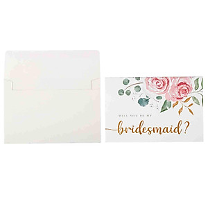 GSM Brands Bridesmaid Proposal Cards with Maid and Matron of Honor (10 Cards with Envelopes - 8x Bridesmaid and 1x Maid and Matron)