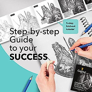 Castle Art Supplies Premium Sketch Book 9in x 12in | Double Sketch Pad Pack | 200 Sheets of Quality 90gsm Paper | for Adult Artists and Learners | Spiral Bound for Versatility | Ideal for Schools