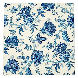 Decorative Things Cloth Napkins Set of 4 Cotton Table Linen Napkins Dinner 18" Backyard Beach Wedding Table Décor Pool Party Blue, Off White USA Made