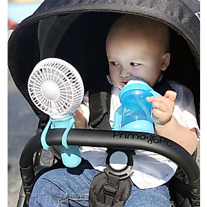 Primo Passi Handheld Fan USB Rechargeable Turbo Portable Stroller Fan, 3 in1 Multi Function Fan, Rechargeable, Led Light and Even Works as a Power Bank. Battery Operated Make up Fan (Pink)