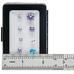 Glass Top Loose Diamond or Gemstone Display Box Case Holder Show Container Metal (Black Large Rectangle)