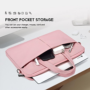 17 17.3 Inch Laptop Bag Women Men Computer Bag for HP Envy Pavilion/LG Gram/MSI/Dell Inspiron XPS/Lenovo Thinkpad/ASUS/Acer, Shoulder Strap Carrying Messenger Bag, Pink