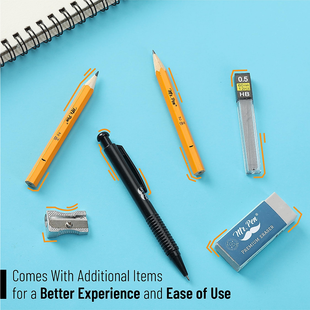 Mr. Pen Geometry Set with 6 Inch Swing Arm Protractor, Divider, Set Squares, Ruler, Compasses and Protractor, 15 Piece Set