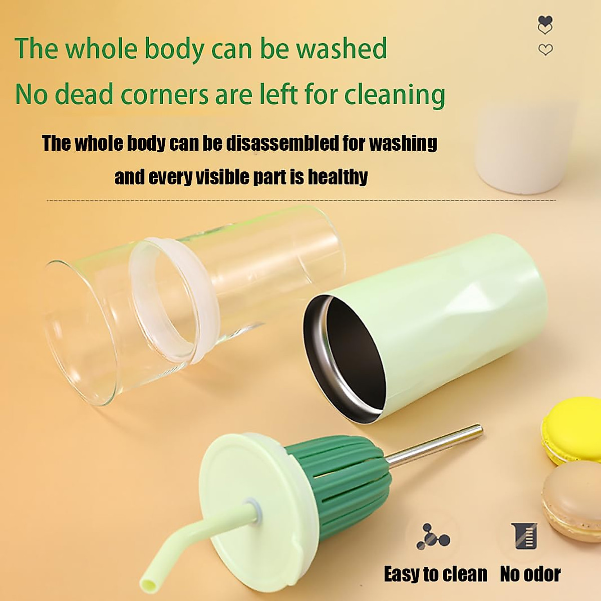 YULUDZSW Stainless Steel Vacuum Insulated Tumbler, With Lid And Straw For Water, 20 Oz Perfect Size Iced Coffee/Smoothie Cup, 3 In 1 Water Cup, For Home, Office Or Car, Hot And Cold Drinks Thermal