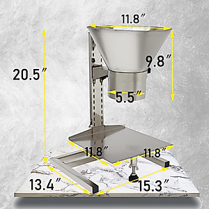 HQHAOTWU Stainless Steel Funnels ​with Support Stand Dispensing Funnel Stainless Steel Feeding Hopper for Powder Paste Liquid and Granule 5.5 in